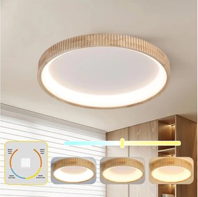 Brilagi - LED Stropní svítidlo FALCON WOOD MODERN LED/60W/230V pr. 80 cm dřevo