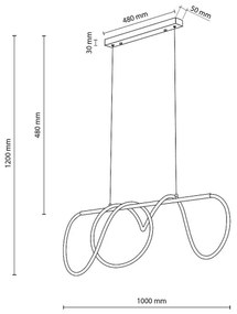 LED Lustr na lanku FLEXI LED/45W/230V 4000K černá