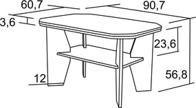 Bradop Konferenční stolek Radek I. K164 | Provedení: DS-Dub sonoma