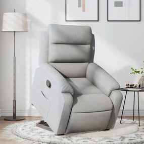 Zvedací polohovací křeslo světle šedé textil 3204980