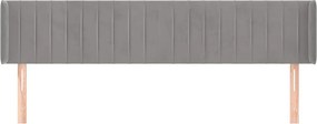 Čelo postele typu ušák světle šedé 163x16x78/88 cm samet 3119060