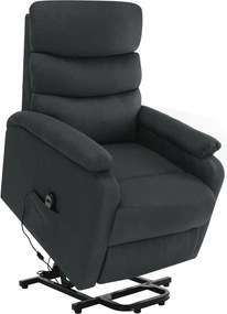 Zvedací masážní křeslo tmavě šedé textil 321247