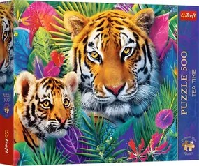 TREFL Puzzle Premium Plus Tea Time: Tygři v džungli / 500 dílků / 48 x