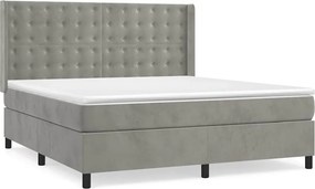 Box spring postel s matrací světle šedá 180x200 cm samet 3132933