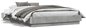 Rám postele s LED osvětlením betonově šedý 135 x 190 cm