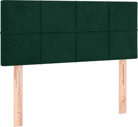 Čelo postele s LED tmavě zelené 90x5x78/88 cm samet 3121651