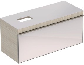 Geberit Citterio - Skříňka pod umyvadlo 560 mm na desku, lesklá šedohnědá/béžový dub 500.561.JI.1