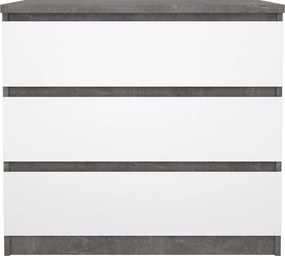 FALCO Komoda Simplicity 235 beton/bílý lesk