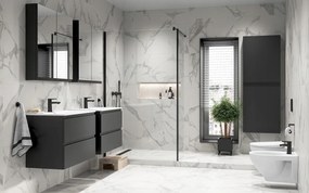 Cersanit Moduo Slim SET, závěsná skříňka 80x38x62 cm + umyvadlo 80cm, antracitová matná, S801-476