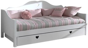 OnaDnes -20% Bílá dřevěná dětská postel/pohovka Vipack Amori 90 x 200 cm se zásuvkou