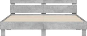 Rám postele s čelem a LED osvětlením betonově šedý 180 x 200 cm 3207528