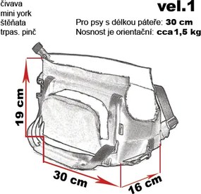 Cestovní taška pro psy  s chlupatinou, no. 9, růžová, vel. 1