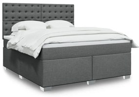 Box spring postel s matrací tmavě šedá 180x200 cm textil 3292882