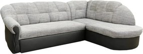 Rozkládací rohová sedačka OLDER levý roh šedá / černá