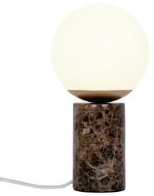 OnaDnes -20% Nordlux Opálově bílá skleněná stolní lampa Lilly s hnědou podstavou