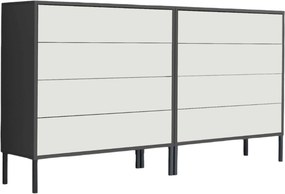 XXXLutz ŠIROKÁ KOMODA, antracitová, bílá, 158/86/33 cm MID.YOU - Komody na nožičkách - 001067001605