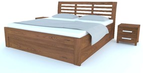 Dřevěná postel z masivu Postelia GABRIELA Buk postel s úložným prostorem 200x200cm - bukové dvoulůžko o šíři masivu 4 cm