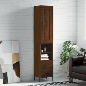 vidaXL Skříň highboard 34,5 x 34 x 180 cm kompozitní dřevo [3200269] Barva: hnědý dub