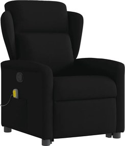 Zvedací masážní polohovací křeslo černé textil 3303146