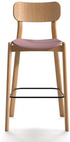 ARRMET - Barová židle KIYUMI WOOD 1220 s čalouněným sedákem