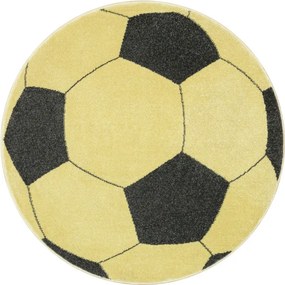 Koberec Lima G758A Football, žlutý / grafitový kruh