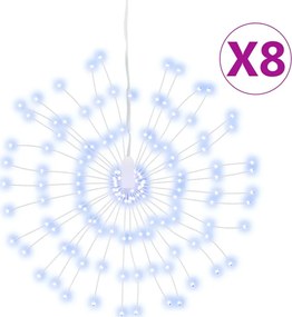 vidaXL Vánoční hvězdicová světla 8 ks 140 ch LED diod 17 cm [3190513] Barva: Modrá