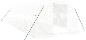 vidaXL Skleník s ocelovým rámem bílý 24 m² 8 x 3 x 2 m