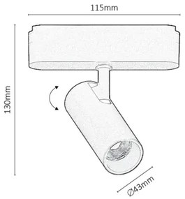 Rabalux 70115-LED Bod. svíti. do 1-fáz. lišt. sys. LiTrack LED/10W/24V 4000K