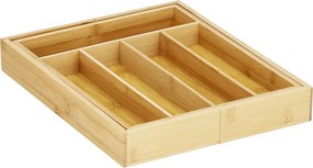 VERK GROUP Organizér do šuplíku, příborník, bambusový, nastavitelný 27-39 x 37 hloubka