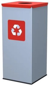 Odpadkový koš na tříděný odpad 60l s červeným víkem
