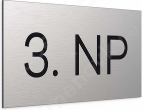 ACCEPT Označení podlaží "3. NP" - stříbrná tabulka - černý popis