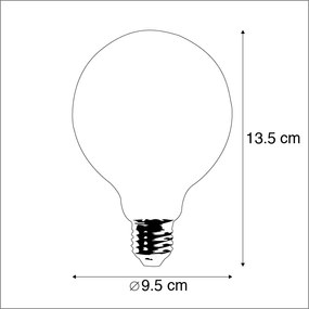 Sada 5 stmívatelných LED žárovek E27 G95 zlatá 5W 380lm 2200K
