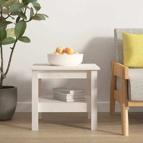 vidaXL Konferenční stolek 45 x 45 x 40 cm masivní borové dřevo [814267] Barva: Bílá