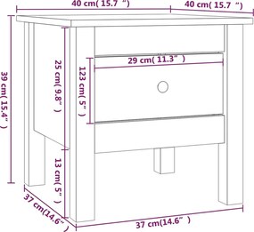 vidaXL Odkládací stolky 2 ks 40 x 40 x 39 cm masivní borovice [813793] Barva: Šedá