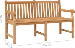 Zahradní lavice 150 cm masivní teakové dřevo 316639
