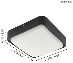 Eglo 97295 - LED Stmívatelné venkovní stropní svítidlo PIOVE-C LED/14,6W/230V