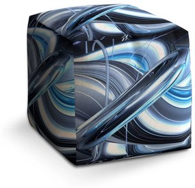Sablio Taburet Cube Modrá abstrakce: 40x40x40 cm