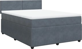 Box spring postel s matrací tmavě šedá 160x200 cm samet 3287777