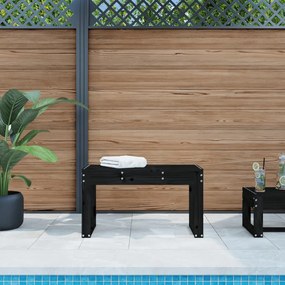 Zahradní lavice černá 80 x 38 x 45 cm masivní borové dřevo - Default Title