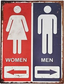 Nástěnná kovová cedule s panáčky Men Women - 25*33 cm