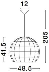 Nova Luce Závěsné svítidlo MARLO přírodní ratan, 48,5cm, E27 1x12W