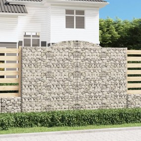 Klenuté gabionové koše 2 ks 300x50x200/220cm pozinkované železo 3146791