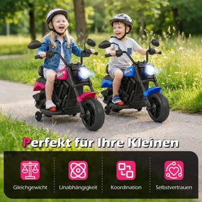 Costway 6 V dětský motocyklový chopper motorka s hudebním světlometem nožním