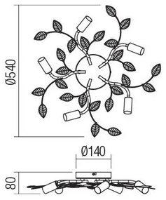 Redo 02-980 - Přisazený lustr TIARA 5xE14/28W/230V