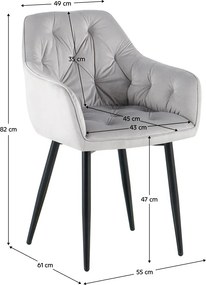 Designové křeslo, světlešedá Velvet látka, FEDRIS 2 NEW