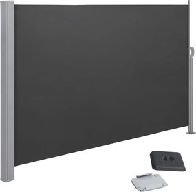 Boční sluneční clona, vysouvací venkovní sluneční clona, 180x300 cm (v x š), kouřově šedá