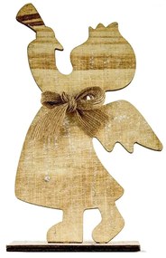 Vánoční dřevěný anděl dekorace, 10 × 20 cm