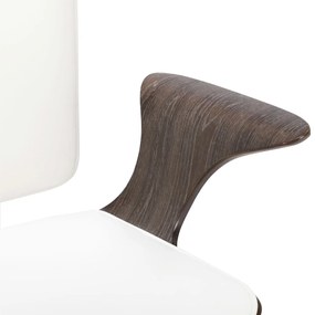 Otočná kancelářská židle bílá umělá kůže ohýbané dřevo,  283133