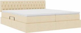 Postel s úložným prostorem Krémová 200 x 200 cm Umělá kůže 3370947