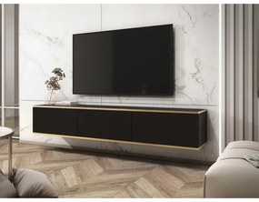 TV stolek Oanisew I, Barva: černá / černá + zlatá